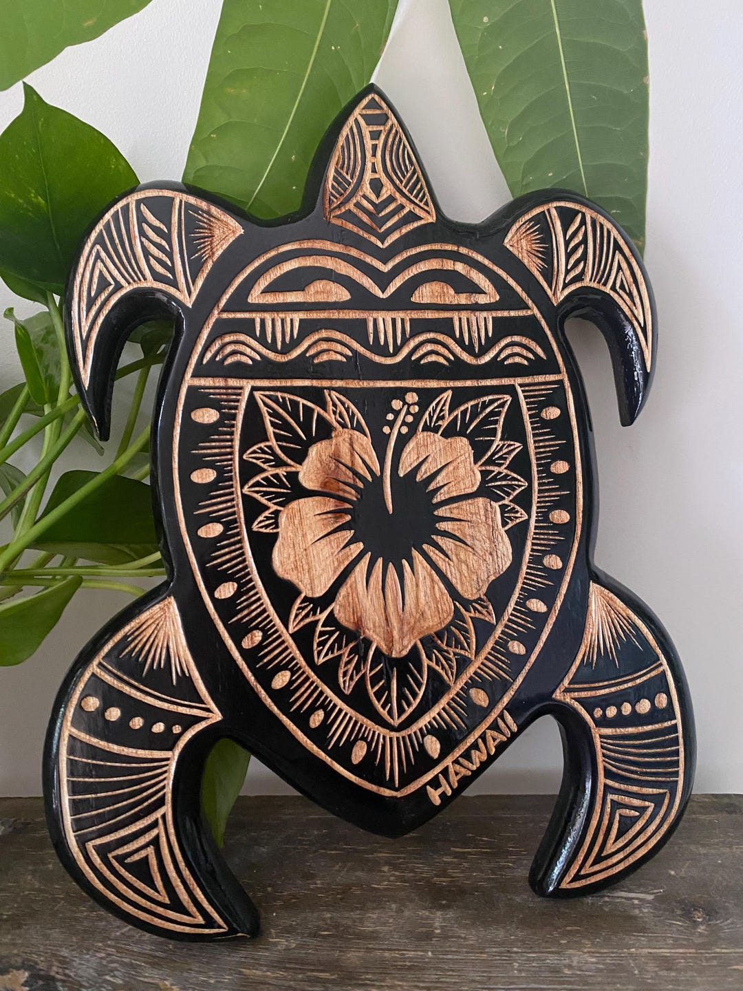 Hawaii Hand Made Wall Hanging Decor Plaques Solid Wood Polynesian ...