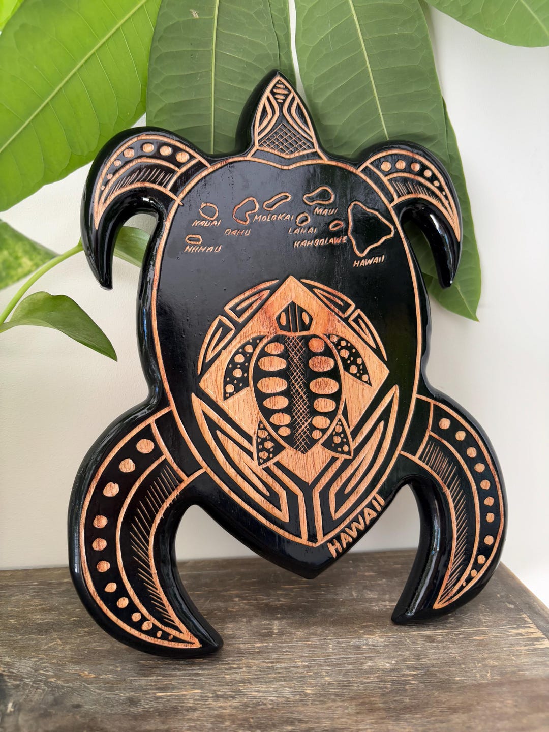 Hawaii Hand Made Wall Hanging Decor Plaques Solid Wood Polynesian ...