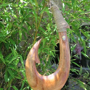 Hawaiian Hand Made Wall Decor Plaques Solid Wood Polynesian Fish Hook ...