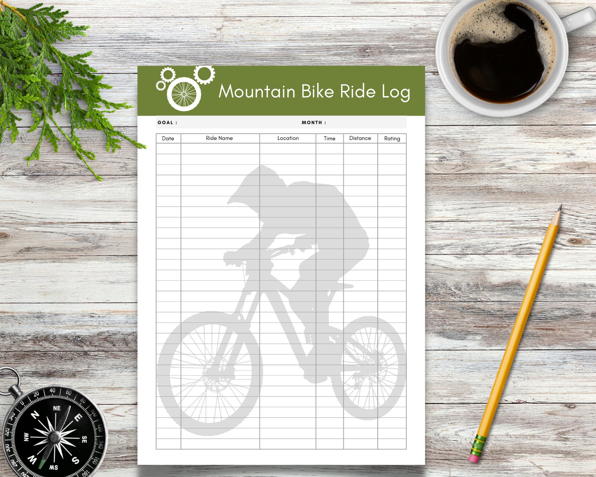 Printable Mountain Bike Ride Planner & Log Insert Pack - Etsy