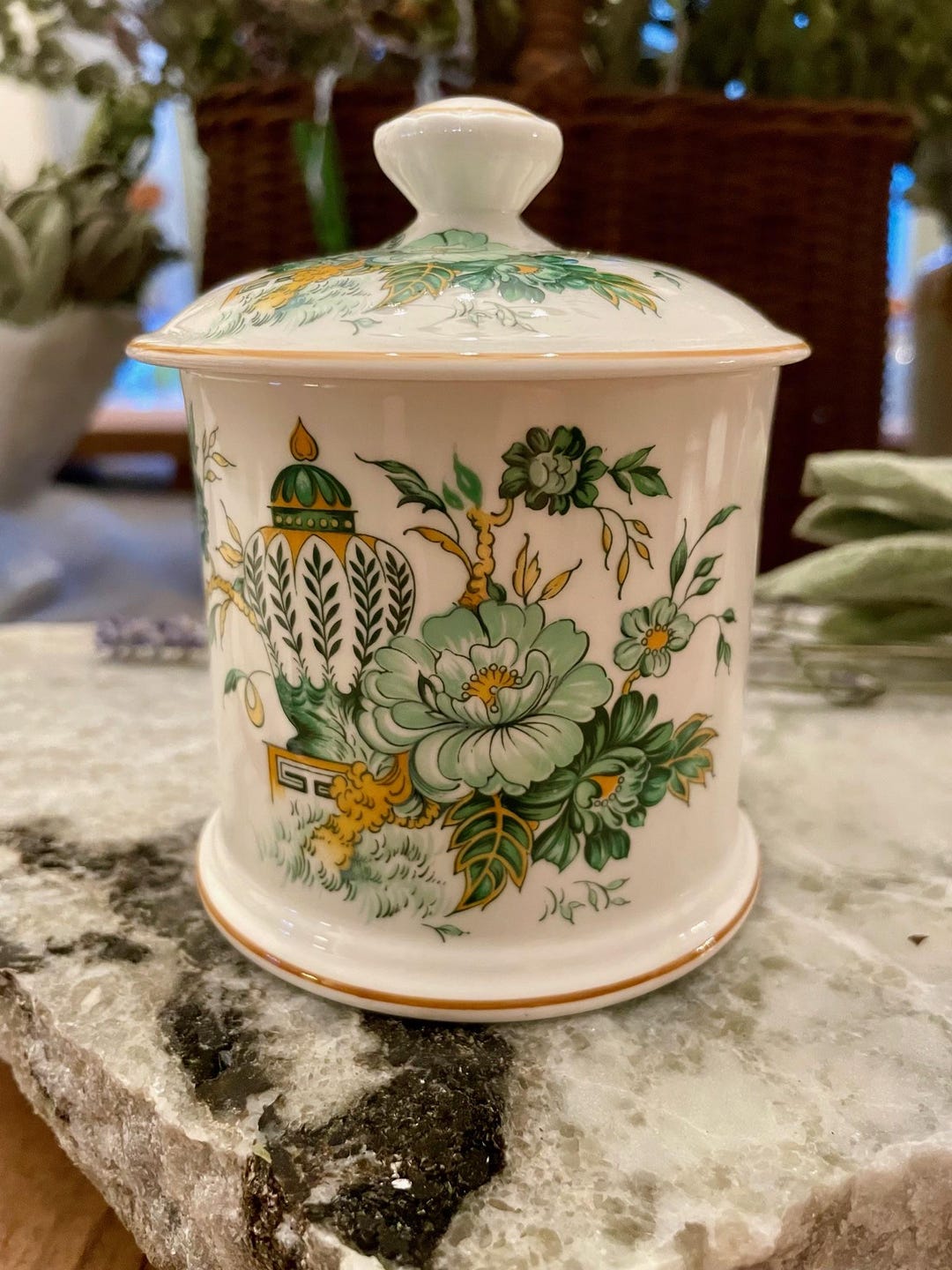 Crown Staffordshire Fine Bone China Kowloon Pattern Sugar Pot Canister ...
