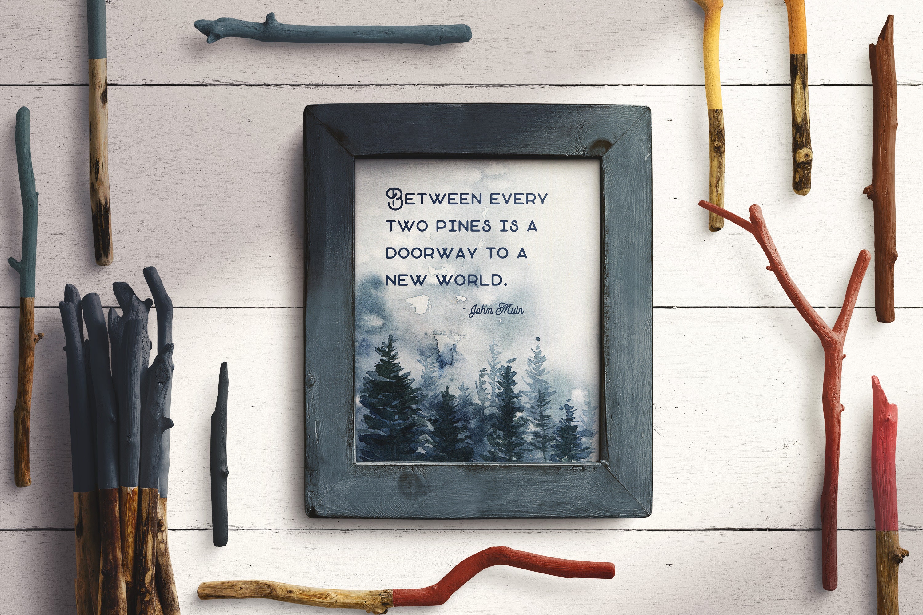 Muir Between Two Pines Quote Art Instant Digital Download - Etsy