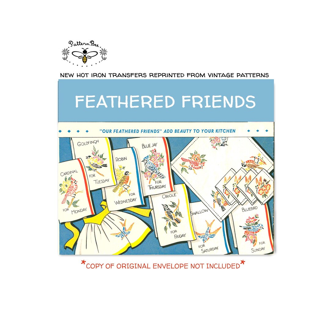 FEATHERED FRIENDS DOW Backyard Birds for Kitchen Linens - Etsy