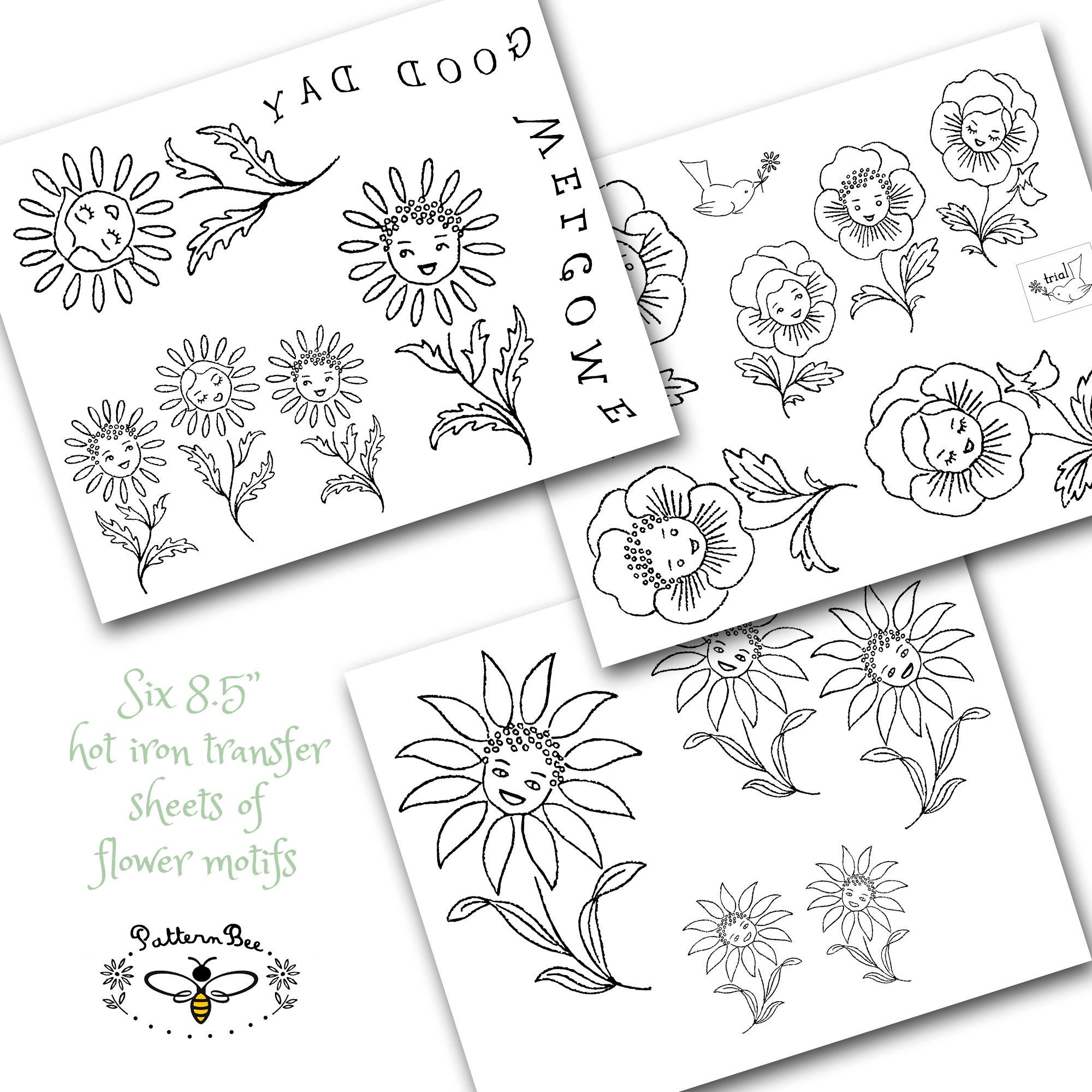 FANCIFUL FLOWERS Vintage Embroidery Patterns Reprinted as Hot - Etsy