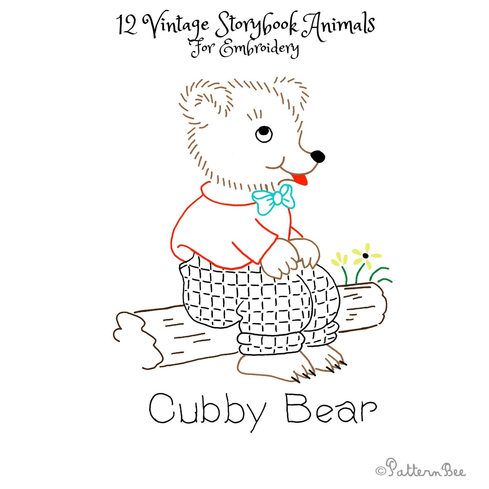 CUBBY BEAR & FRIENDS Storybook Characters Vintage Embroidery Patterns ...