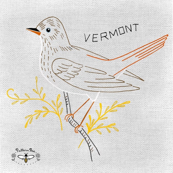 Retro Embroidery Patterns State Modern United States Machine Applique