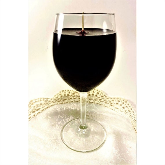 Home & Living Cocktail Candle Wine Glass Candle LG Black Raspberry ...