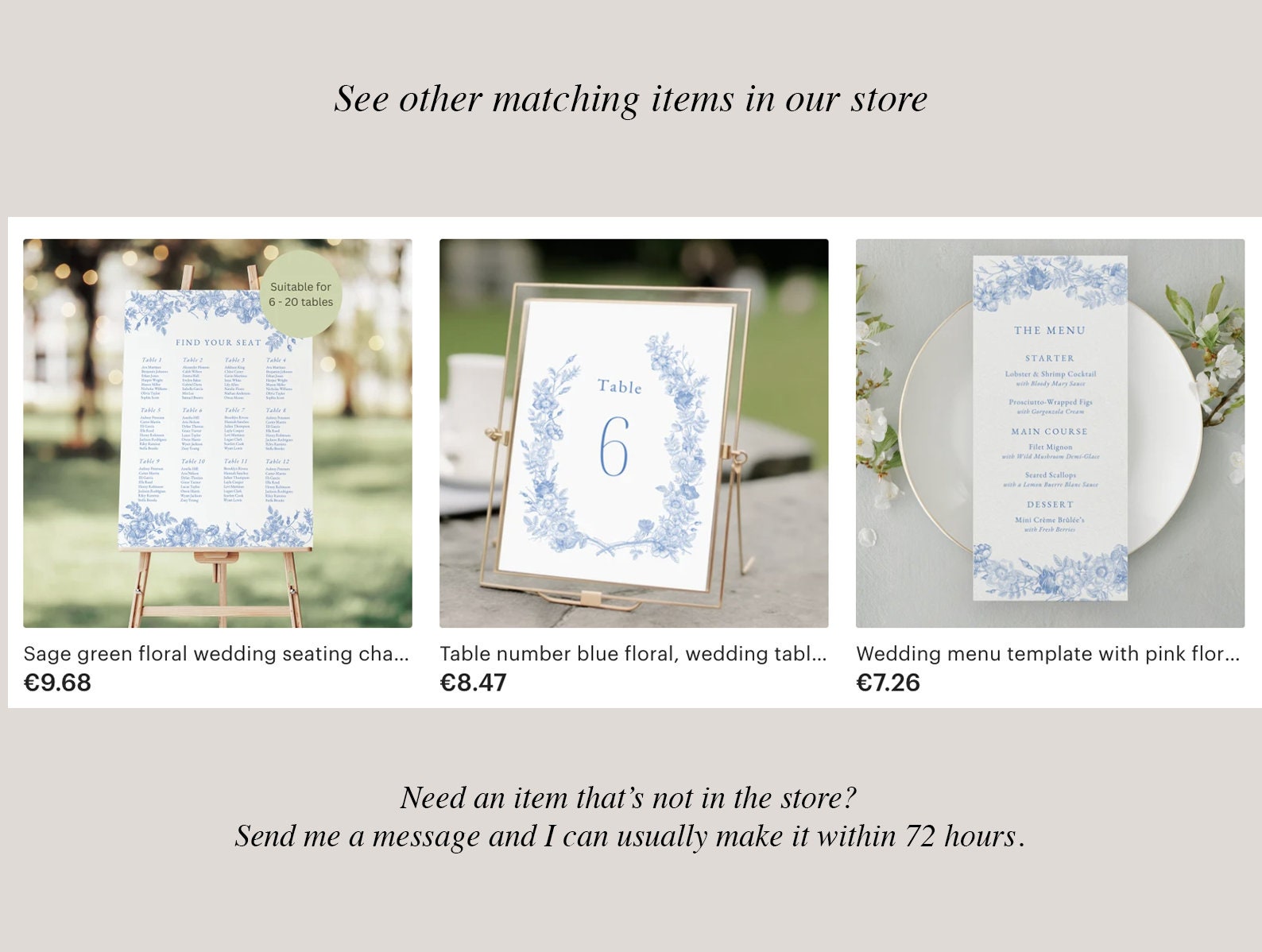 Table Number Blue Floral, Wedding Table Number Template, Floral Table ...