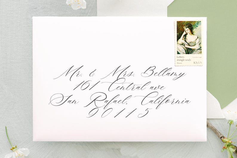 Calligraphy Envelope Template Wedding Invitation Editable in Canva ...