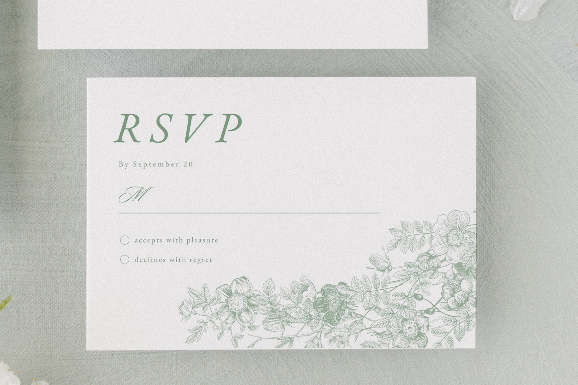 Sage Green Wedding Invitation Suite Template With Rsvp Card, Wildflower ...