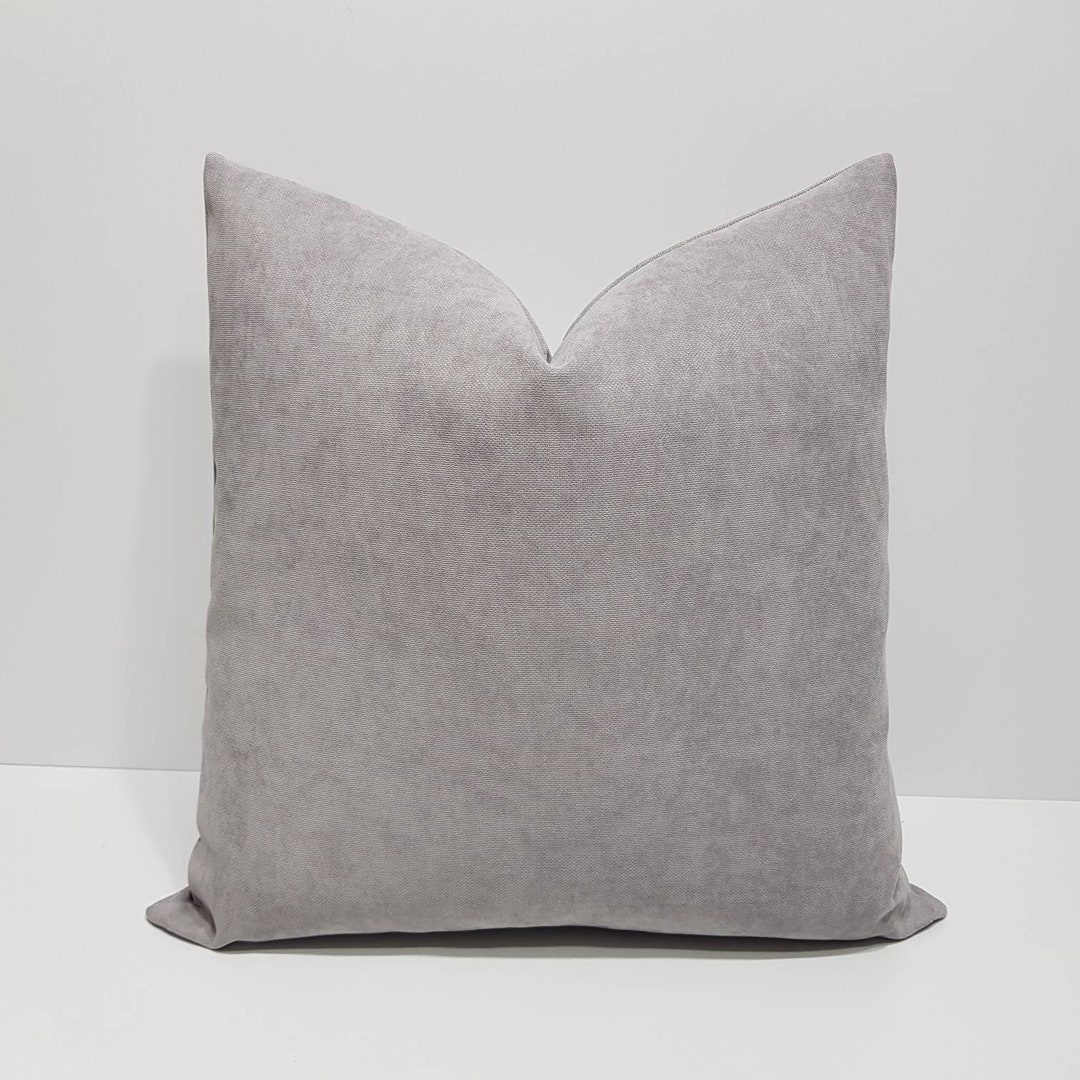 Light Gray Pillow Cover, Solid Gray Throw Pillow Cases, Farmhouse ...