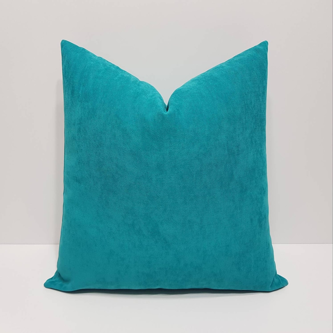 Turquoise Pillow Cover, Turquoise Blue Cushion Cover, Soft Sofa Cushion ...