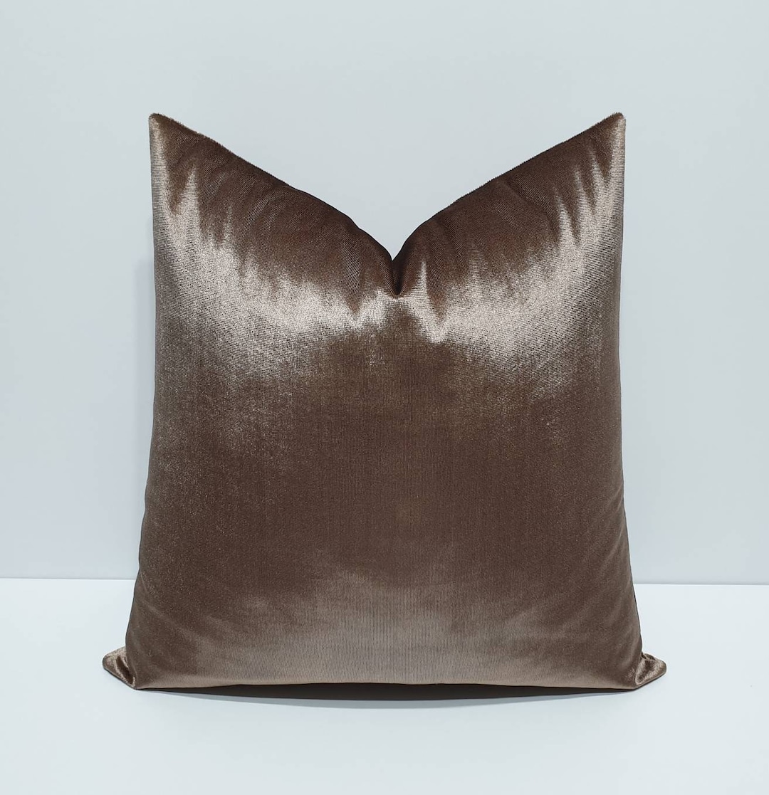 Bronze Velvet Pillow Cover, Bright Velvet Cushion Cover, Bronze Velvet ...