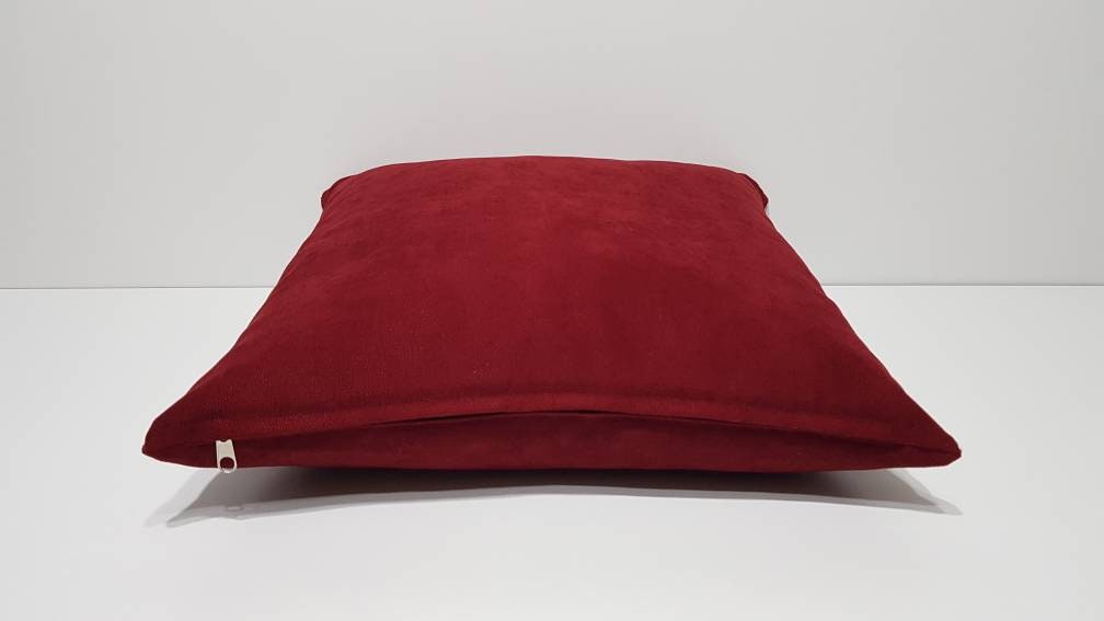 Burgundy Pillow Cover, Dark Red Throw Pillow Cases, Burgundy Cushion ...