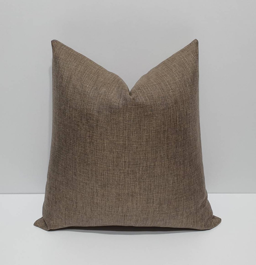 Linen Light Brown Pillow Cover, Cushion Case, Brown Sofa Throw Pillow ...