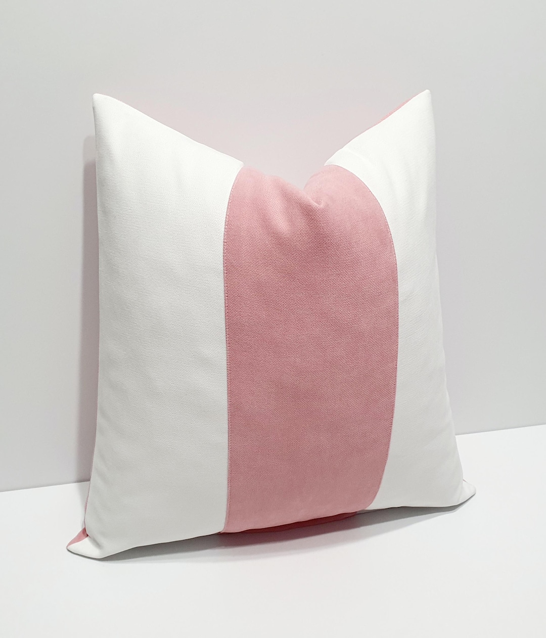Baby Pink and White Pillow Cover, Decorative Cushion Cases, Light Pink ...