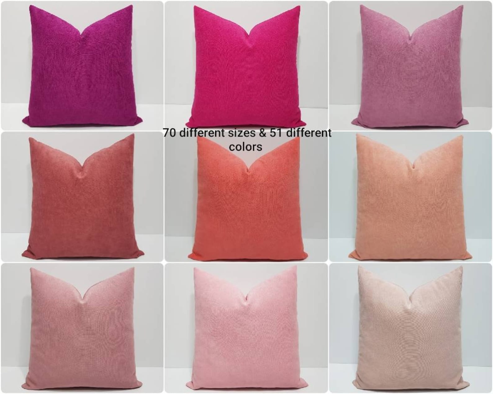 Pink Pillow Covers Solid Pink Bed Pillow Cover Hot Pink - Etsy