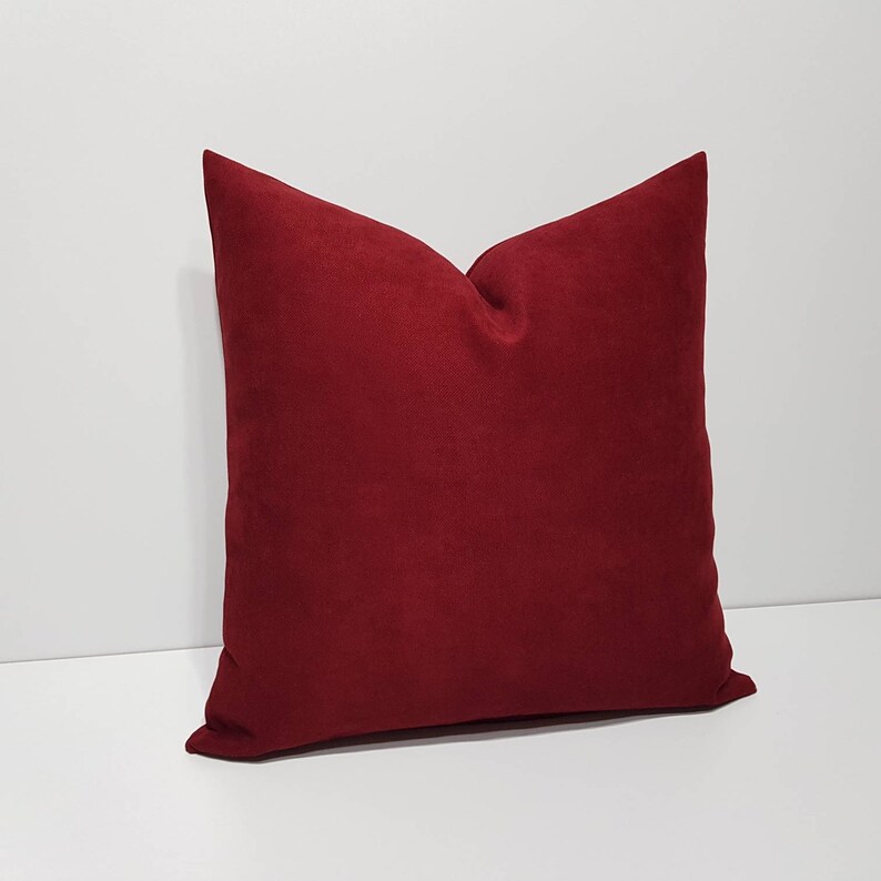 Burgundy Pillow Cover, Dark Red Throw Pillow Cases, Burgundy Cushion ...