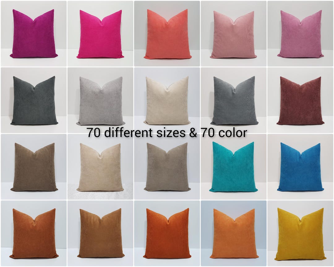 Sofa Throw Pillow Covers, Solid Color Couch Cushion Cases, Euro Sham ...
