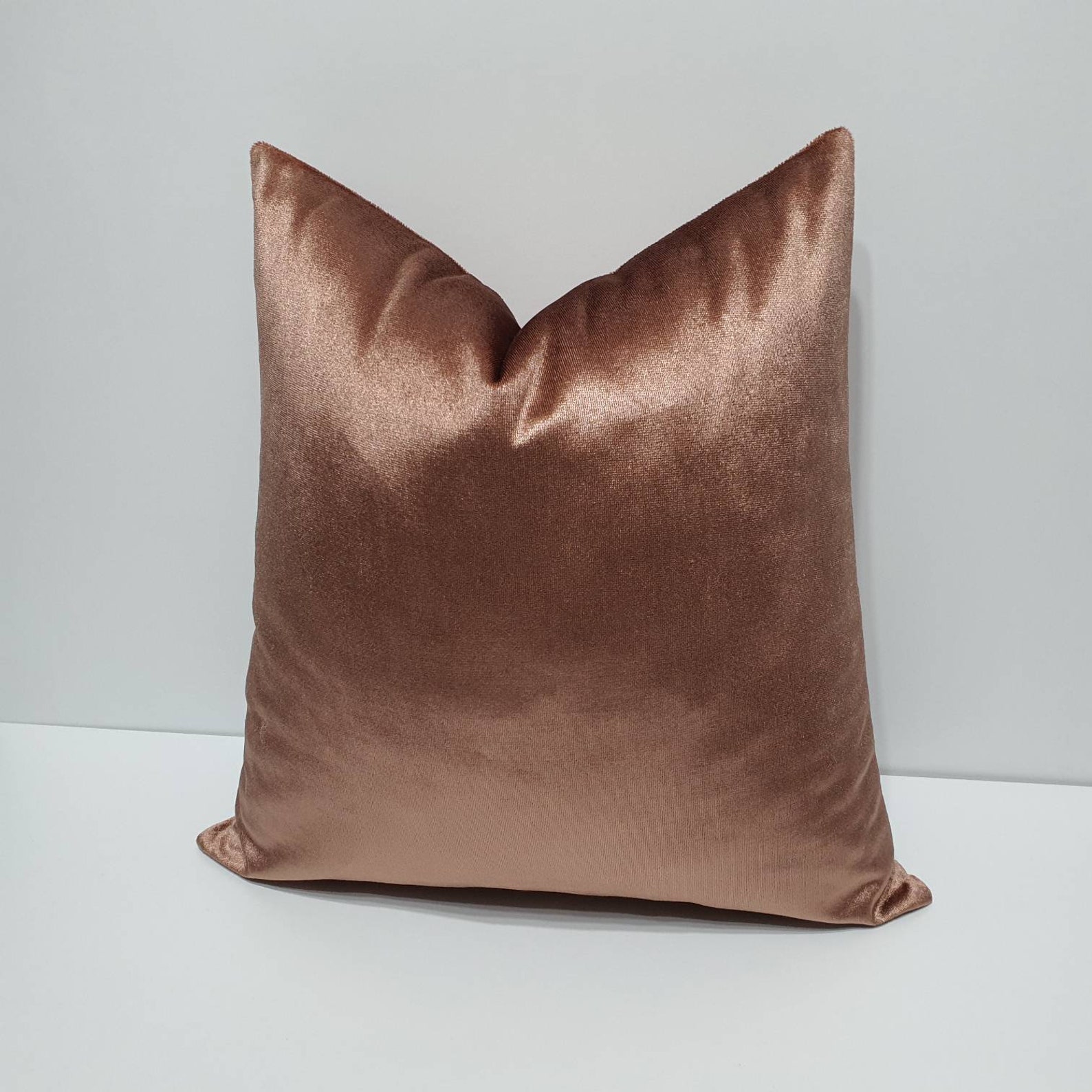 Copper Color Pillow Cover, Luxury Bright Velvet Pillow Cover, Modern ...
