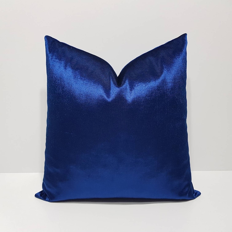 Bright Blue Pillow - Etsy