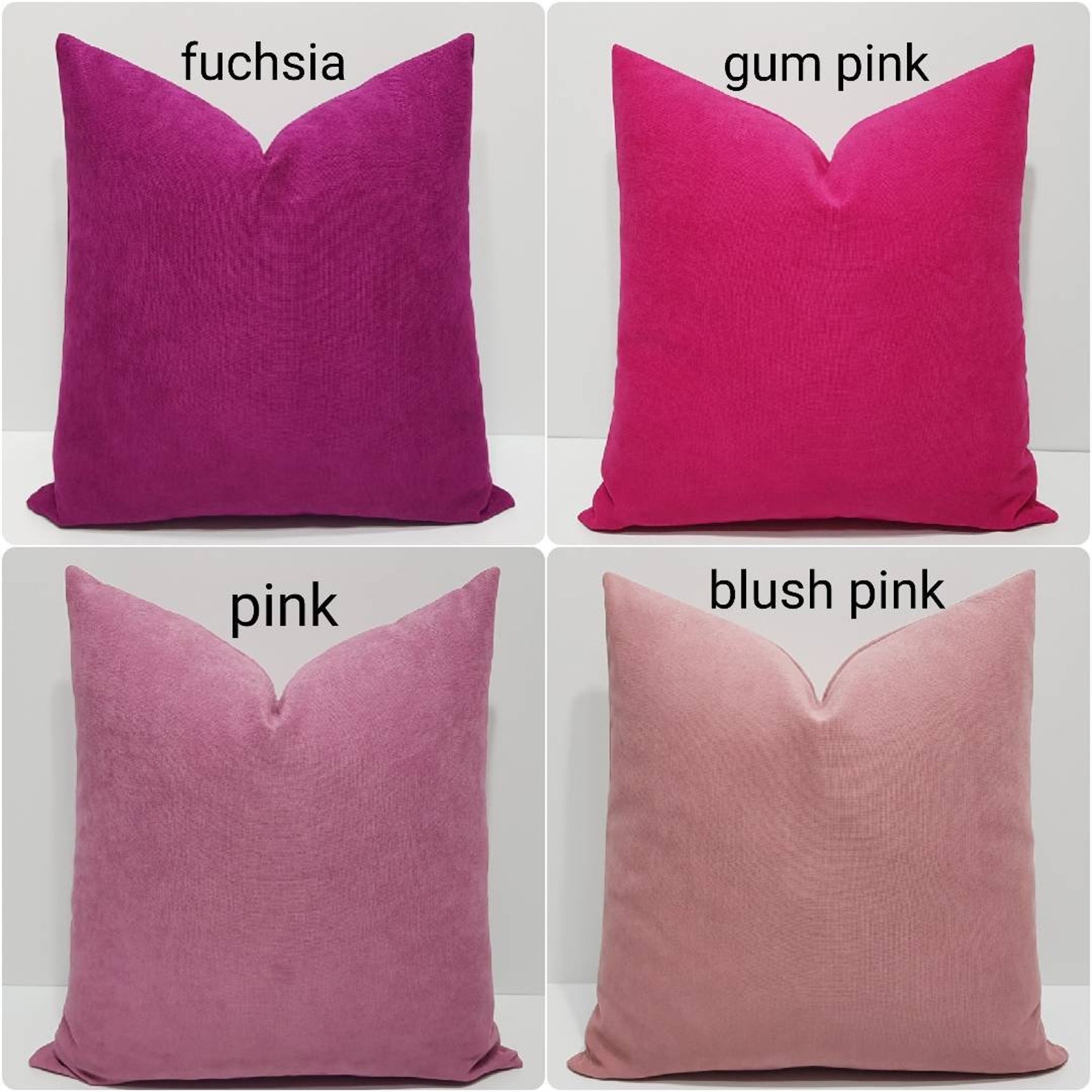 Pink Pillow Covers Solid Pink Bed Pillow Cover Hot Pink - Etsy