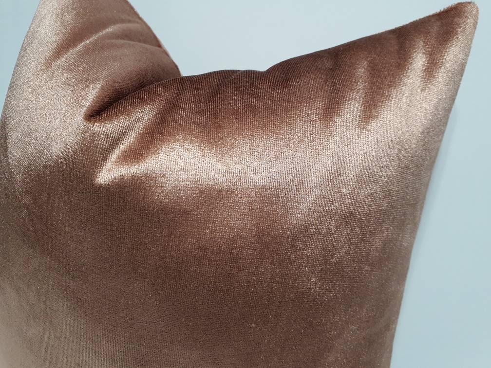 Copper Color Pillow Cover, Luxury Bright Velvet Pillow Cover, Modern ...