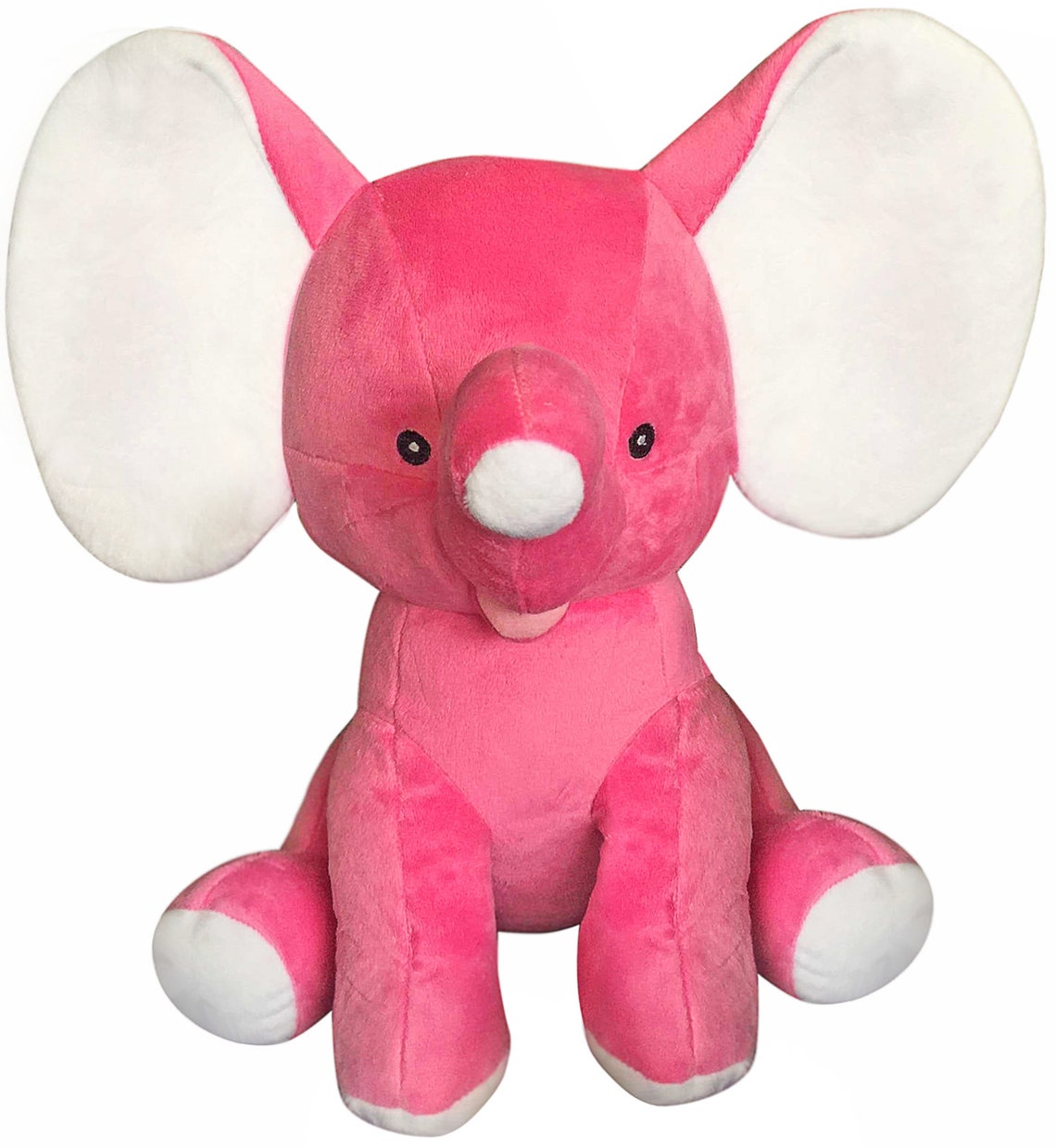Pink Elephant Stuffed Animal and Embroidery Blank 13 Inches for Hand ...