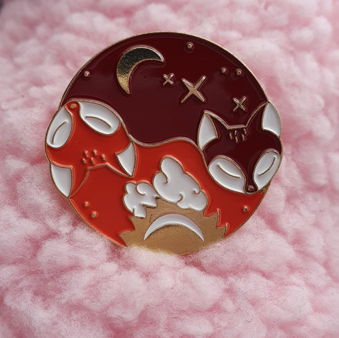 Yin Yang Style Enamel Pins Dragon Koi Fox Pin Badge Ocean - Etsy