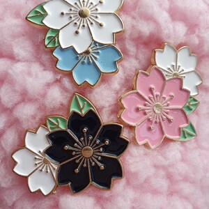 Flower Enamel Pin Badges, Flower, Blossom, Sakura, Kawaii, Pin, Pins ...