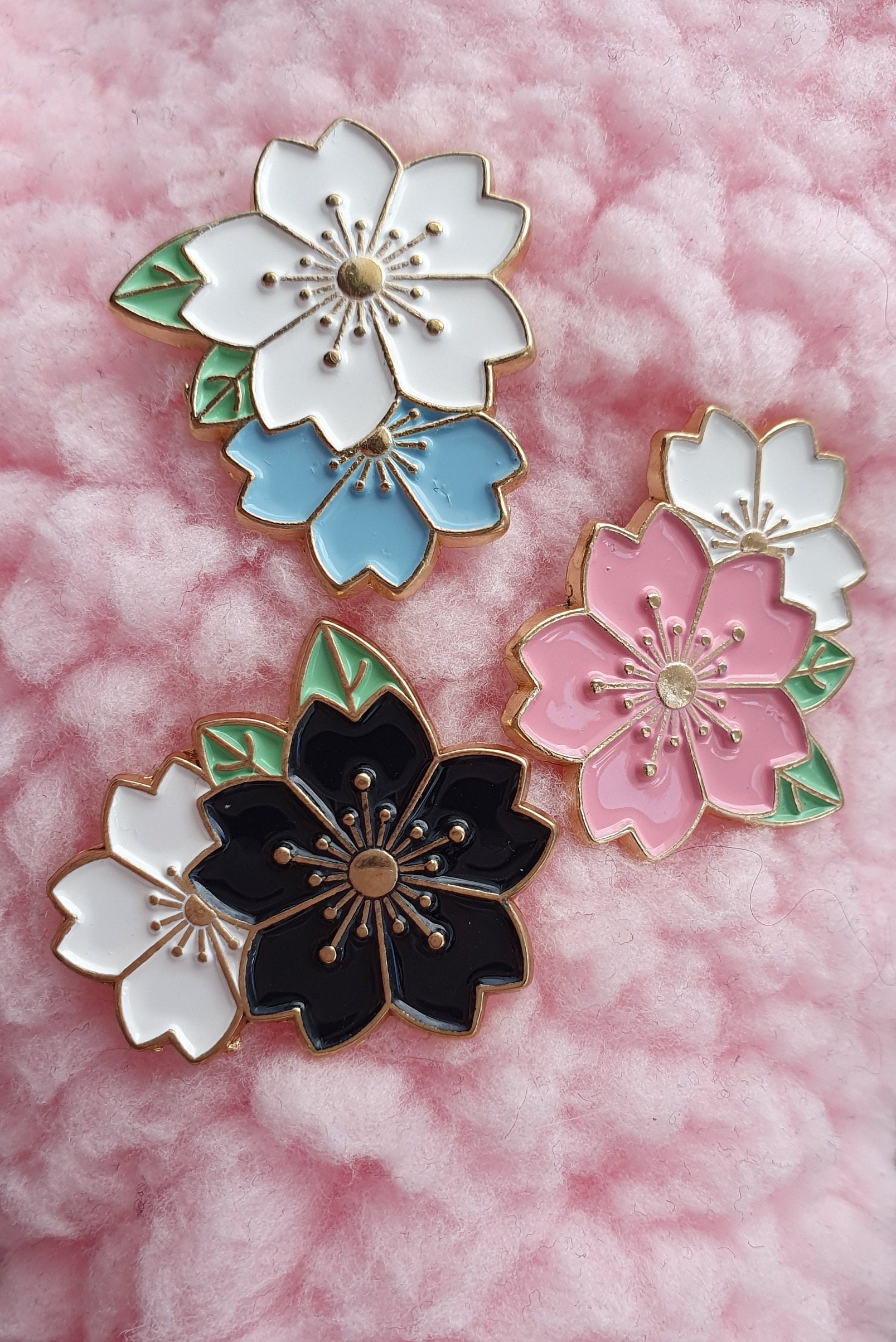 Flower Enamel Pin Badges, Flower, Blossom, Sakura, Kawaii, Pin, Pins ...