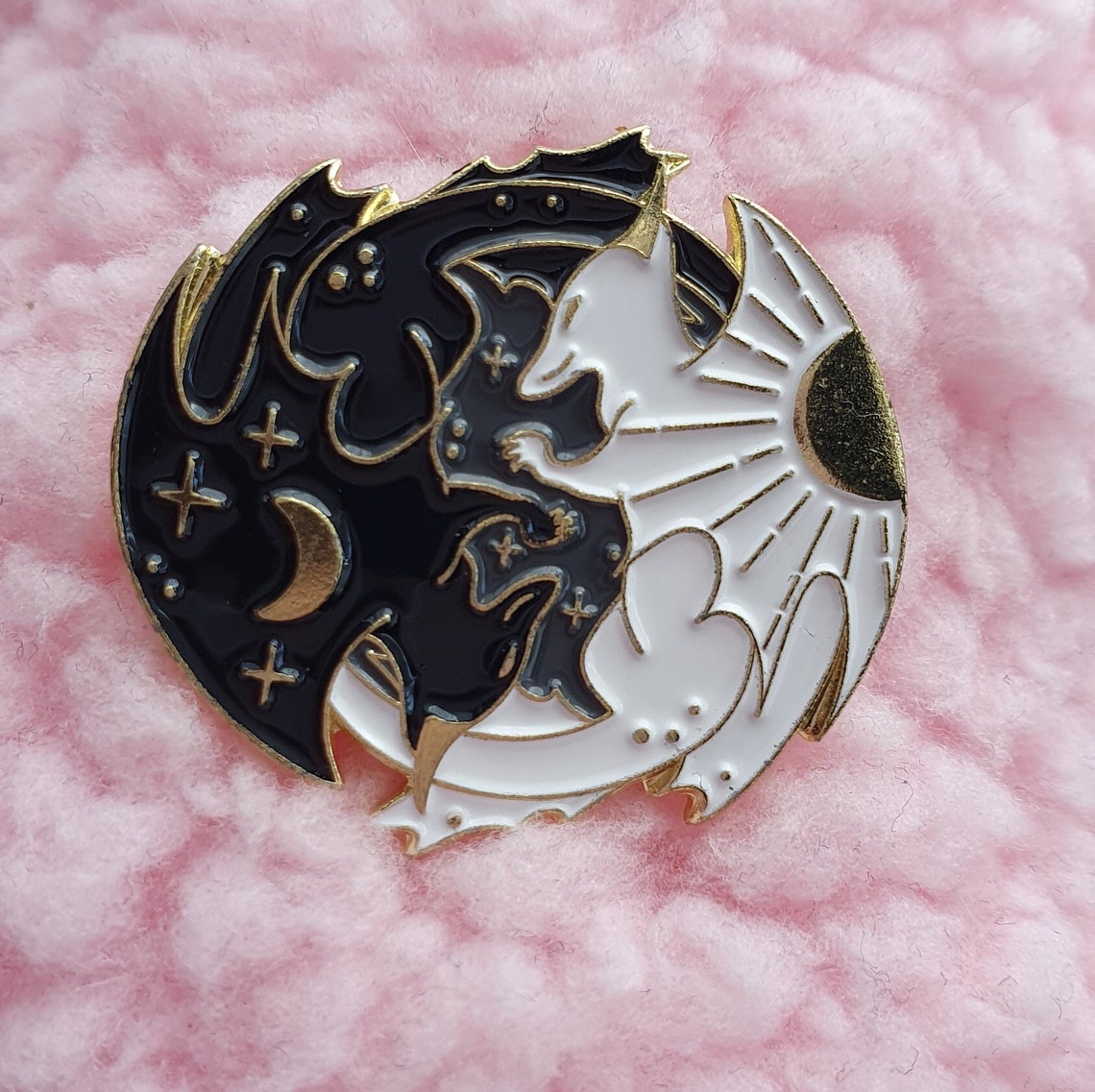 Yin Yang Style Enamel Pins Dragon Koi Fox Pin Badge Ocean - Etsy