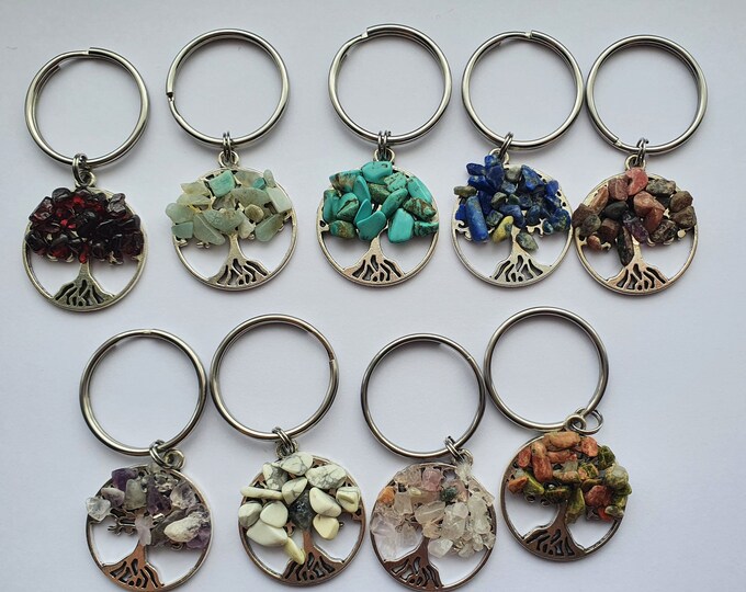 Tree of Life Keyrings, Healing, Tree of Life, Gems, Gift, Cute Gift ...