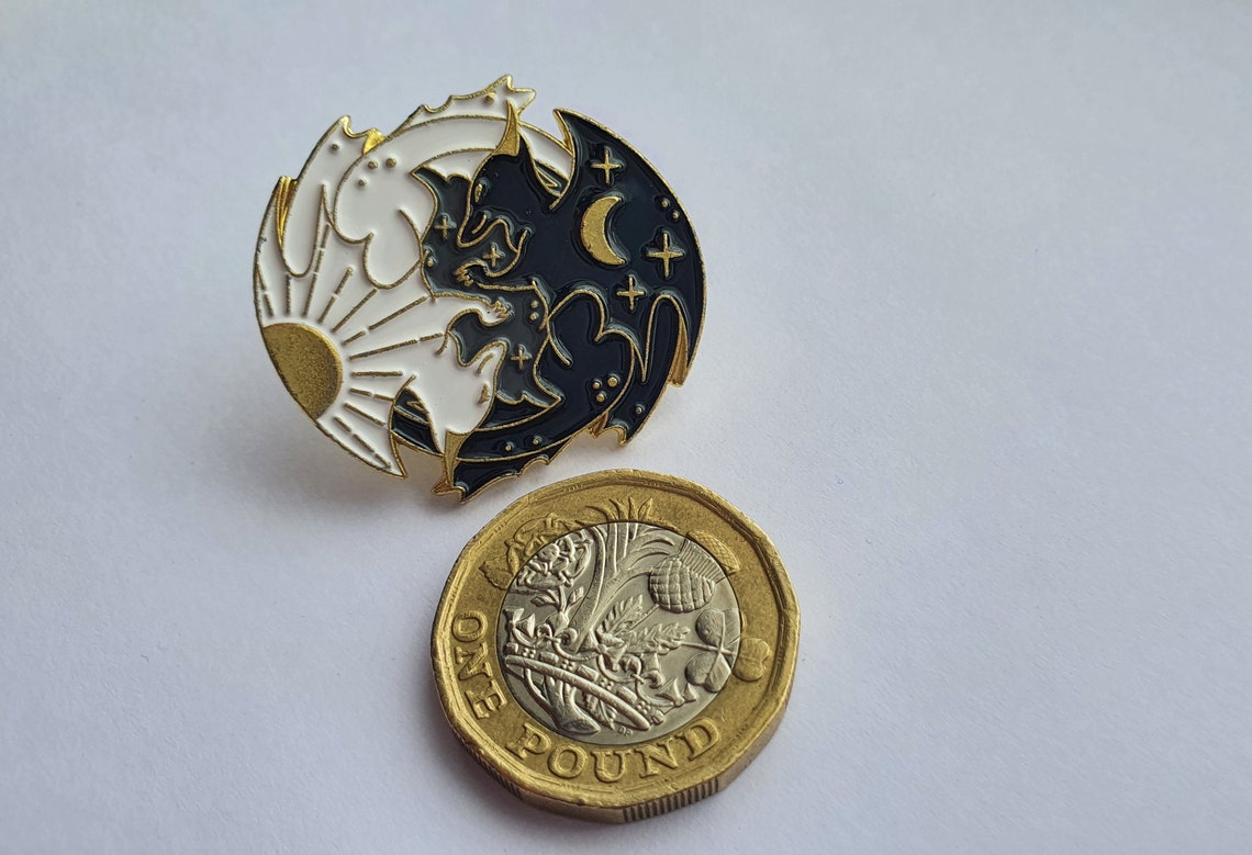 Yin Yang Style Enamel Pins Dragon Koi Fox Pin Badge Ocean - Etsy