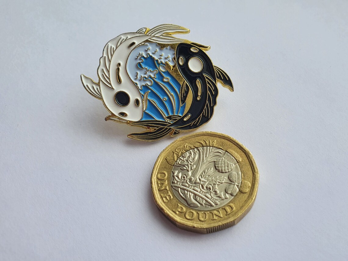 Yin Yang Style Enamel Pins Dragon Koi Fox Pin Badge Ocean - Etsy