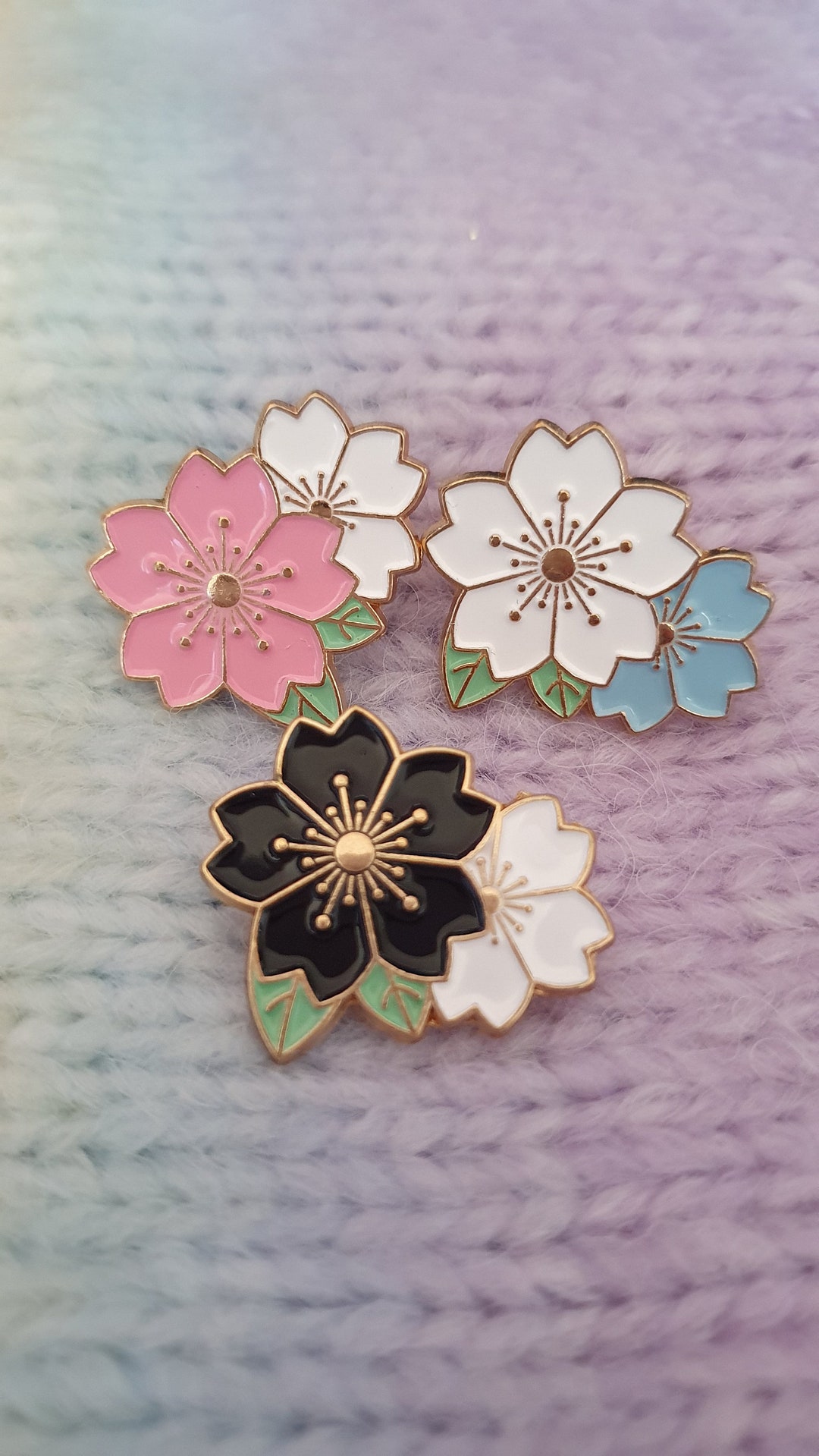 Flower Enamel Pin Badges, Flower, Blossom, Sakura, Kawaii, Pin, Pins ...