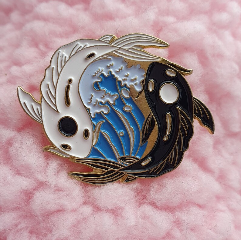 Yin Yang Style Enamel Pins Dragon Koi Fox Pin Badge Ocean - Etsy