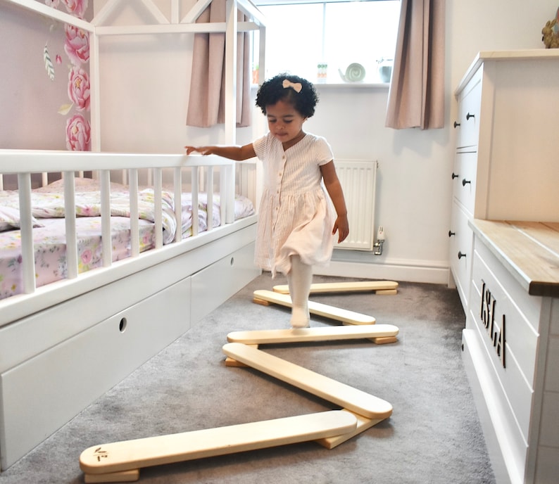 Balance Beam Set Gym for Kids Montessori Toy Wooden Balance - Etsy