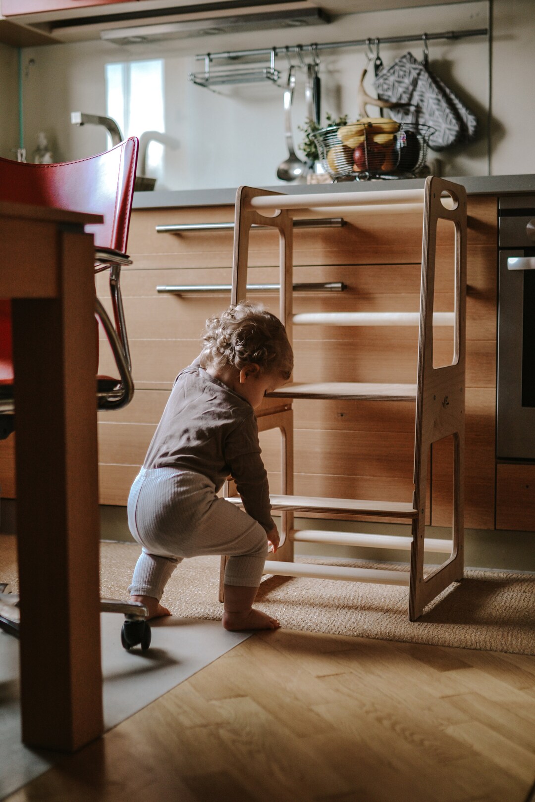 FREE SHIPPING, Kitchen, Helper Tower for Toddler, Natural Kitchen Stool ...