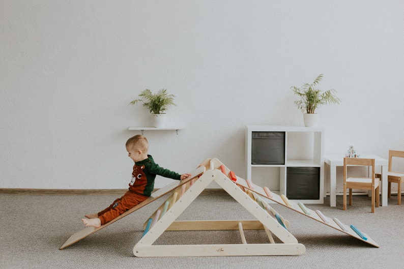 Montessori Toddler Baby Indoor Climbing Triangle and Sliding | Etsy