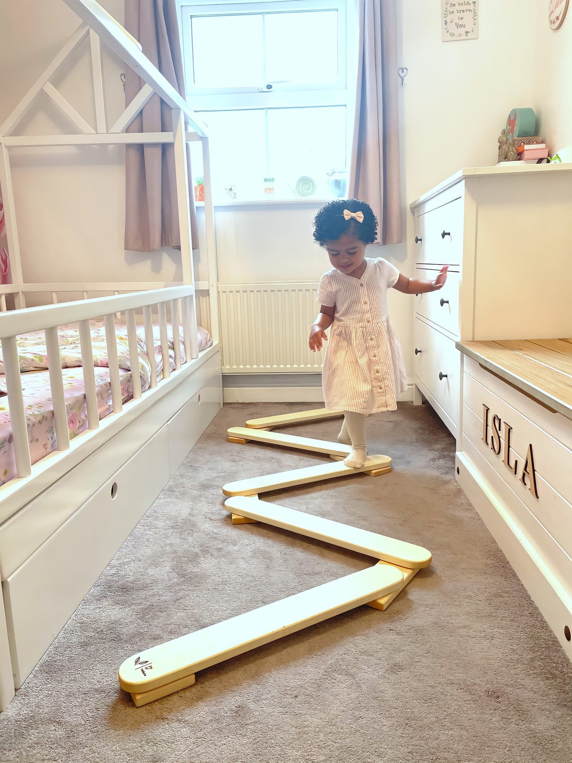 Balance Beam Set Gym for Kids Montessori Toy Wooden Balance - Etsy