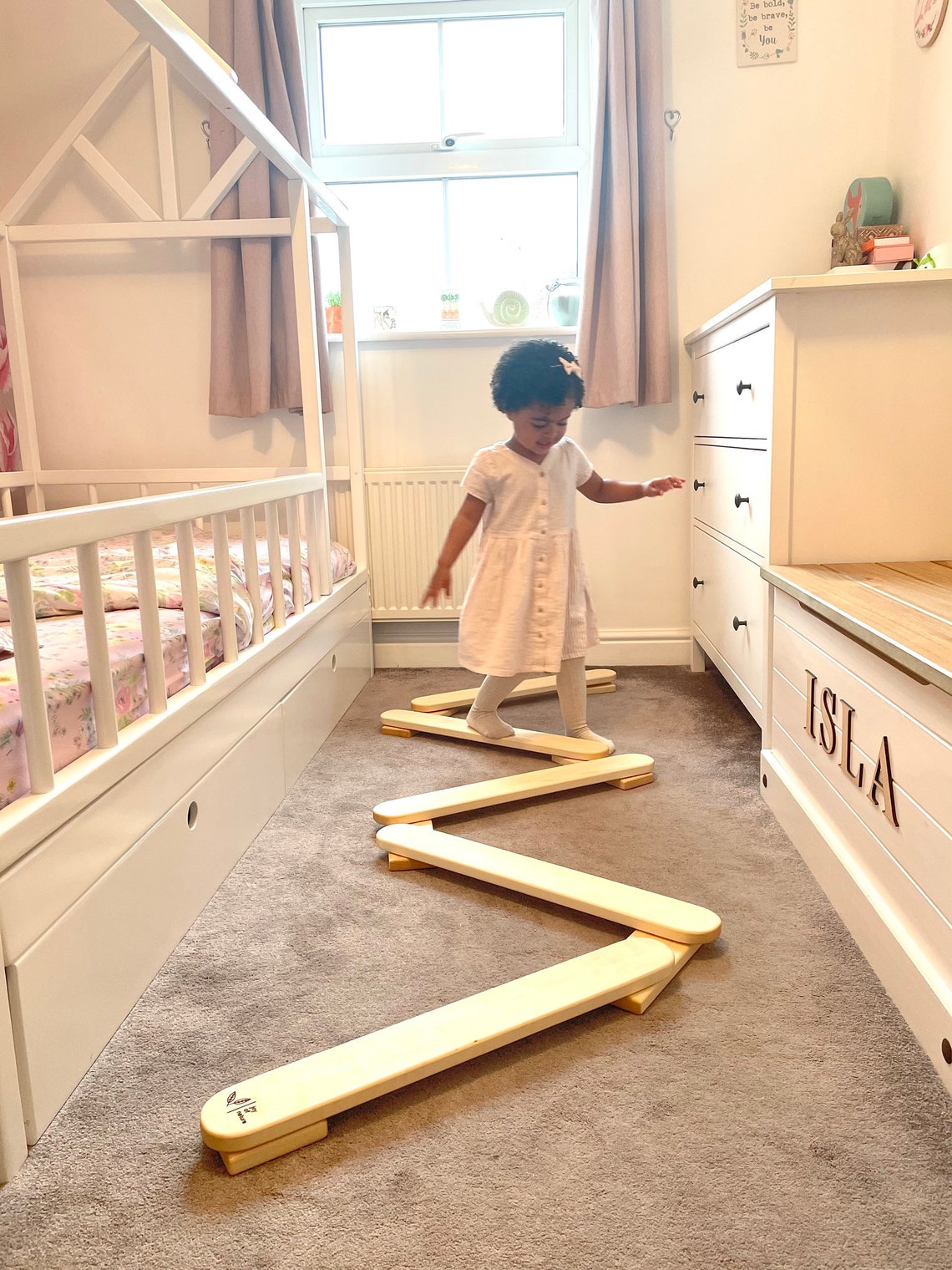 Balance Beam Set Gym for Kids Montessori Toy Wooden Balance - Etsy