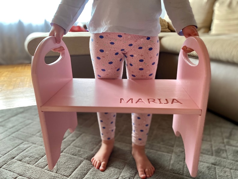 Personalized Toddler Step Stool, Nursery Furniture, Rainbow Colors - Etsy