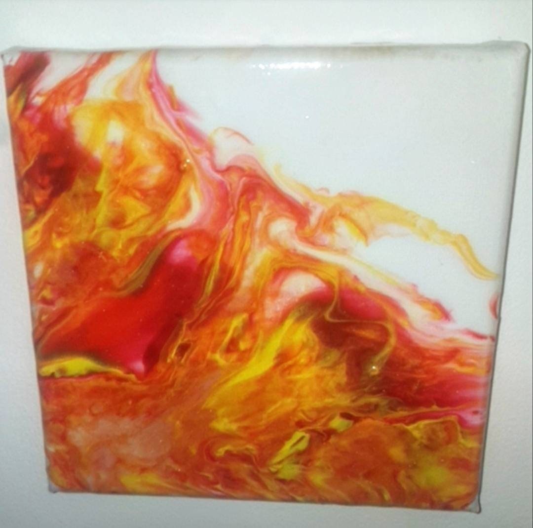 Fire Flames Acrylic Canvas Painting - Etsy
