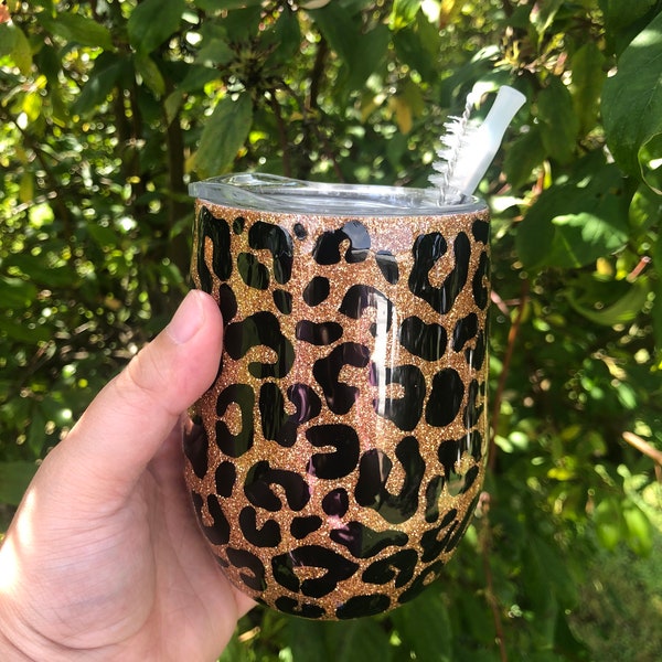 Cheetah Print Wine Glass - Etsy
