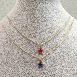 Dainty Red Star Necklace Tiny Star Pendant Necklace Gold - Etsy