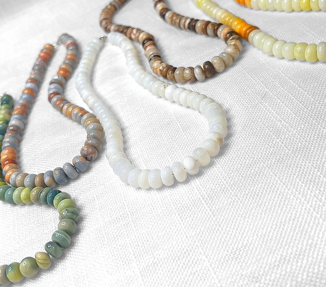 Chunky Opal Necklace, Colorful Opal Candy Bead Necklace, Handmade ...