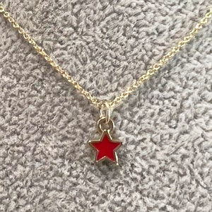 Dainty Red Star Necklace Tiny Star Pendant Necklace Gold - Etsy