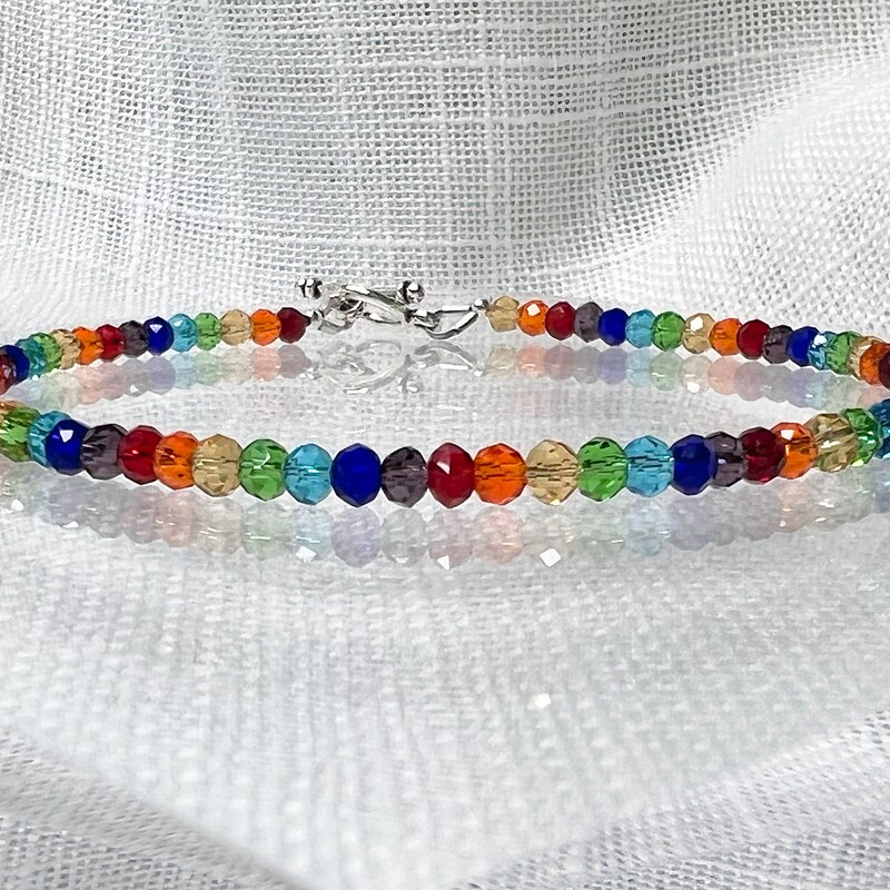 Rainbow Bead Bracelet - Etsy
