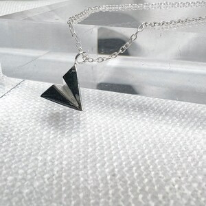 Sterling Silver Paper Airplane Necklace Paper Plane Pendant - Etsy